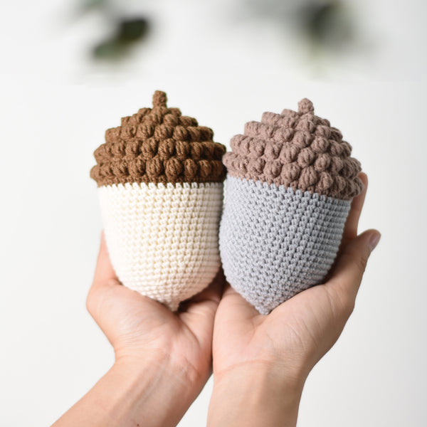Acorn With Bell Inside - Crochet Acorn Amigurumi- Stuff Acorn Toy - Be