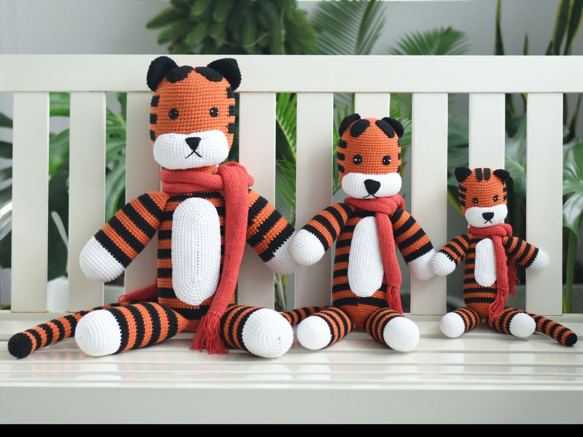 Amigurumi Tiger, Crochet Hobbes, Handmade Stuffed Tiger, Huggable Plus