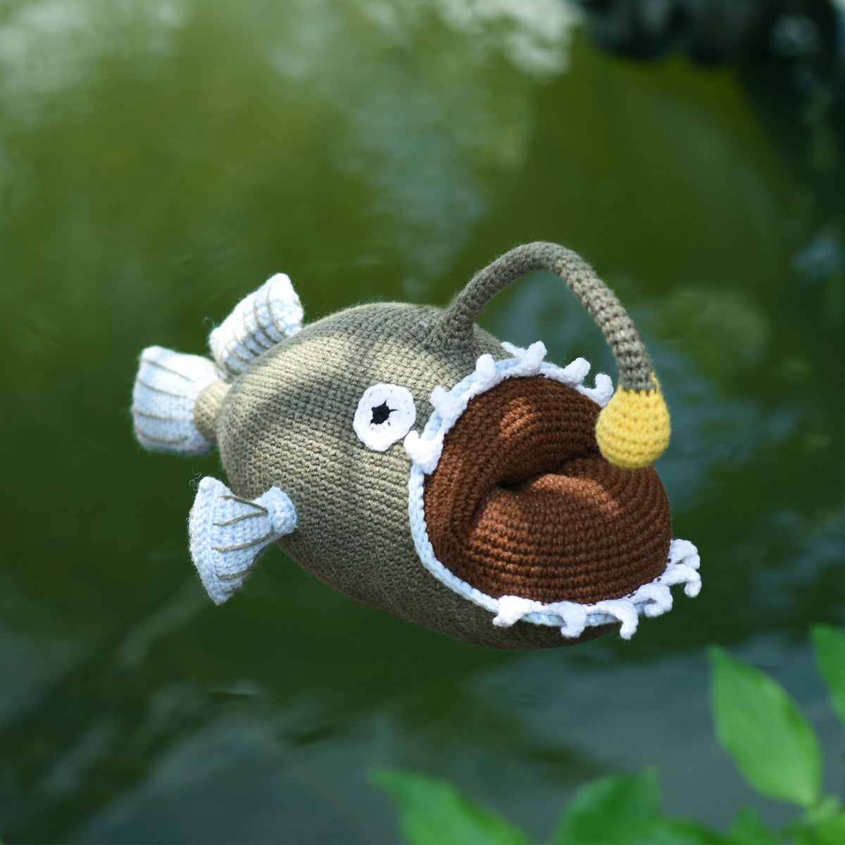 Angler Fish Stuffed Crochet Amigurumi - Handmade Sea Creature Crochet